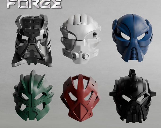 Toa Inika Redux Masks by Galva | Complete Kanohi Set - Etsy