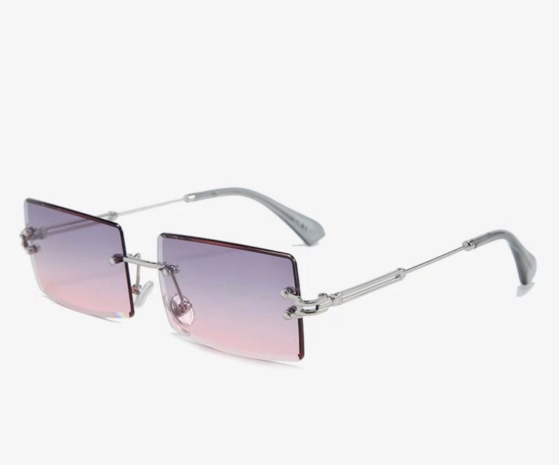Rimless Square Sunglasses - Etsy