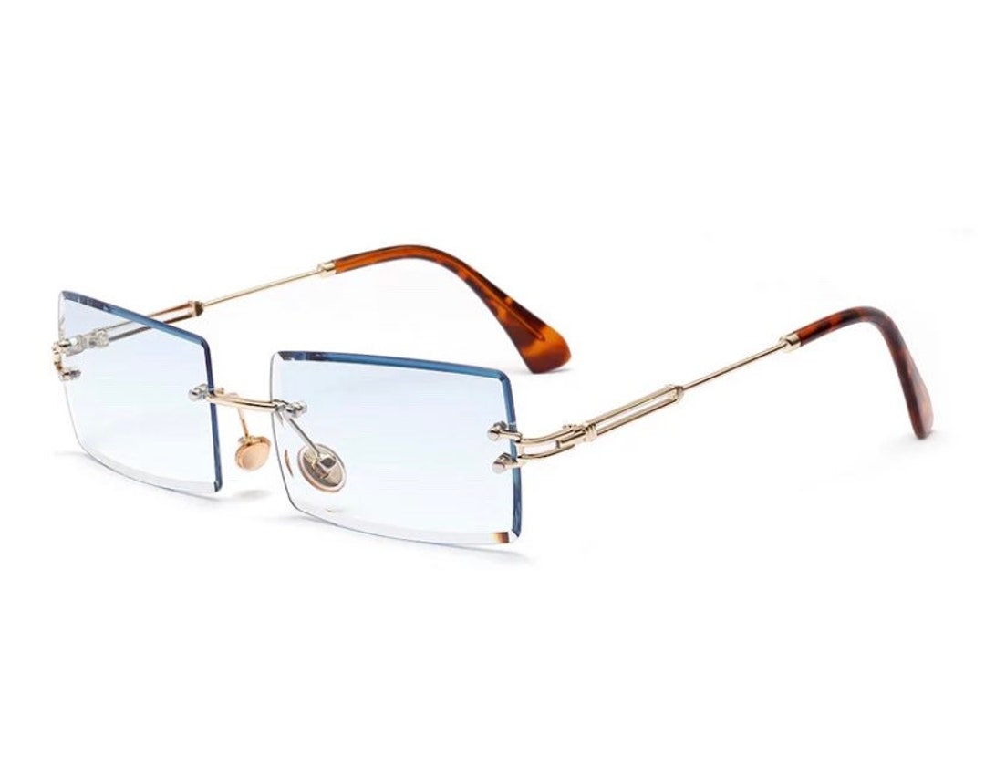 Rimless Square Sunglasses - Etsy