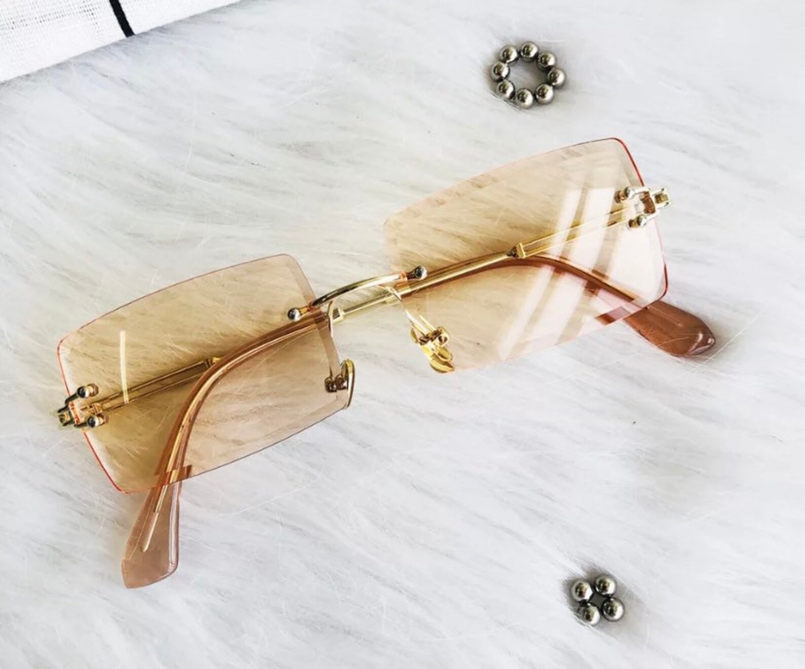 Rimless Square Sunglasses - Etsy