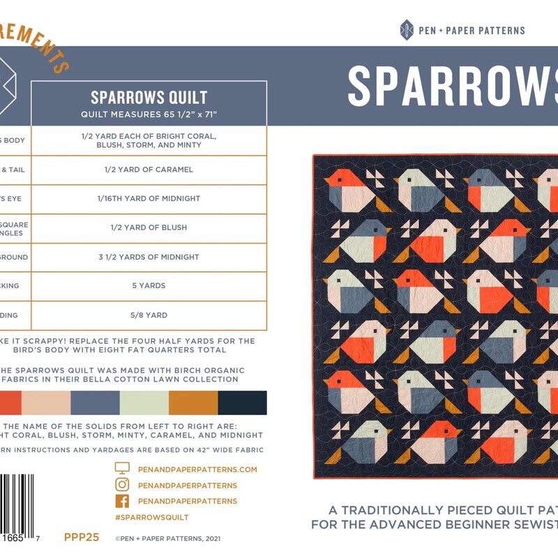 Sparrow Quilt Pattern - Etsy