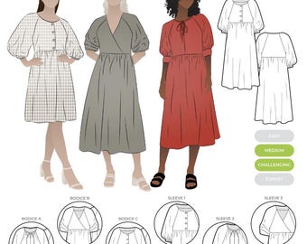 Style Arc Trinnie Woven Dress Paper Pattern, Multi Sized 4-16, 10-22 ...