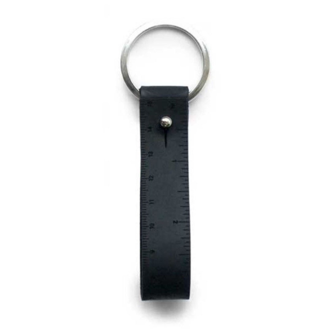 Ruler Key Fob in Black Leather, Key Ring for Quilters, Sewing Key Fob ...