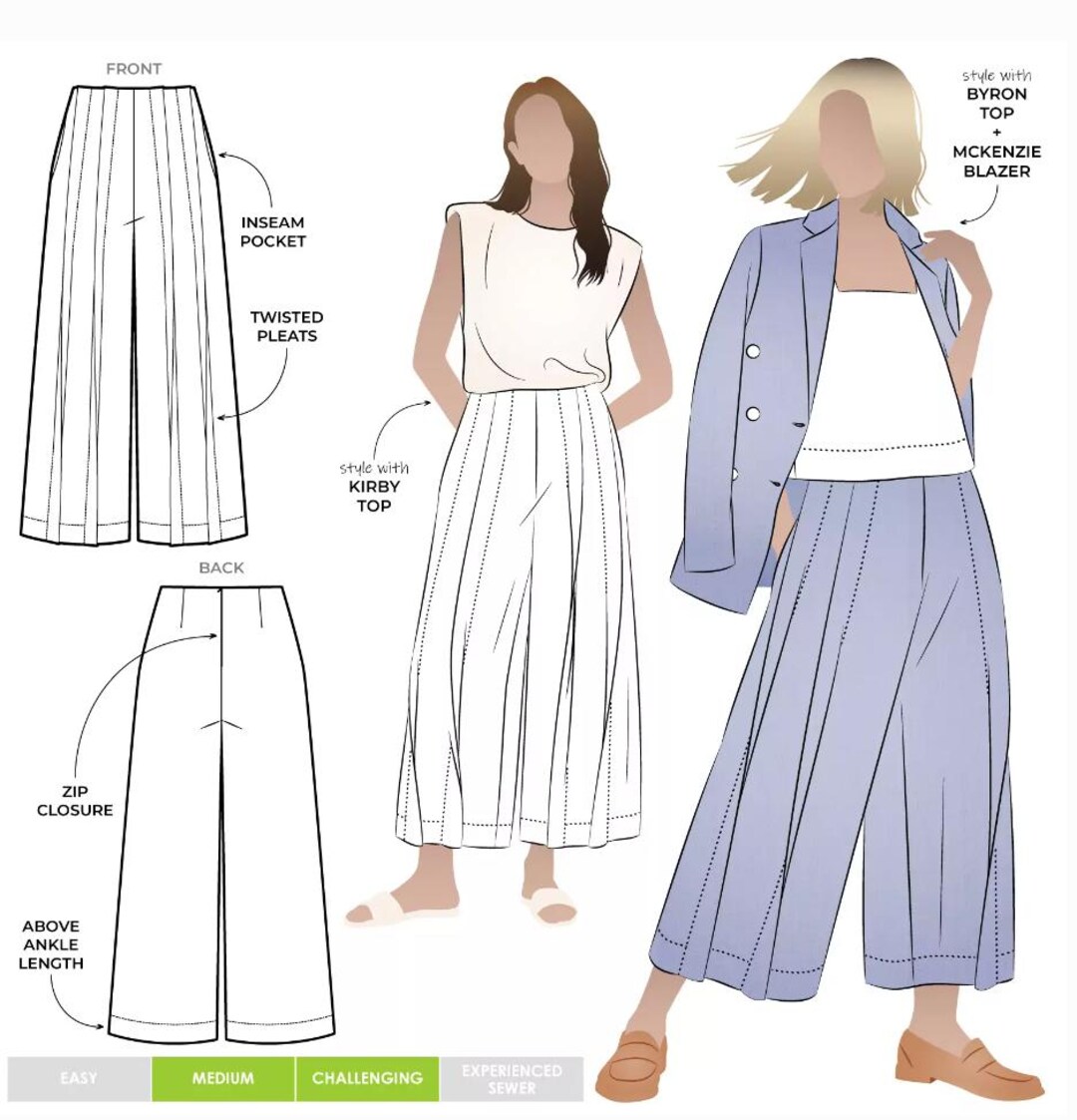 Style Arc Atlas Woven Pants Paper Pattern, Multi Size Pattern 4-16, New ...