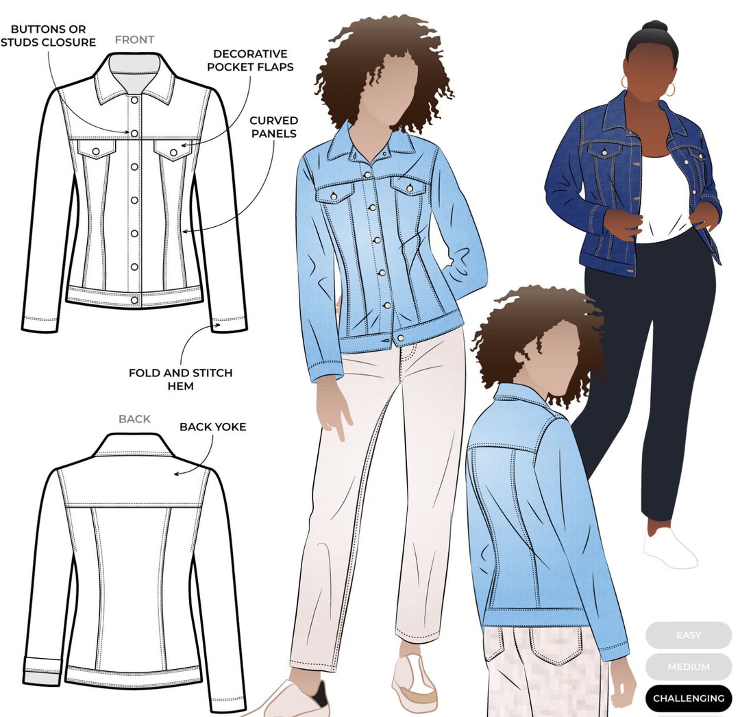 Style Arc Stacie Jean Jacket Multi Size Pattern on Trend Wardrobe ...