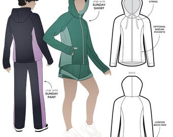 Style Arc Smith Woven Jacket Pattern/ Multi-size Paper Pattern/ Sizes ...