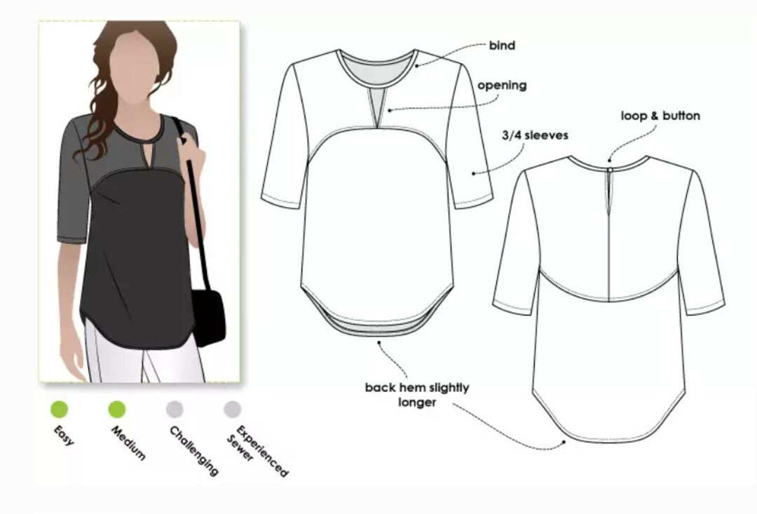 Style Arc Dixie Woven Top/blouse Paper Pattern - Etsy