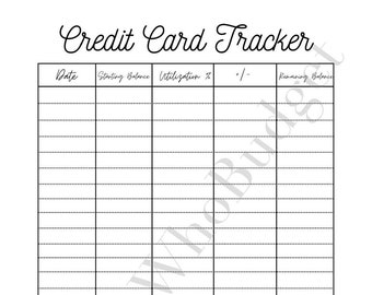 Credit Card Tracker - Etsy