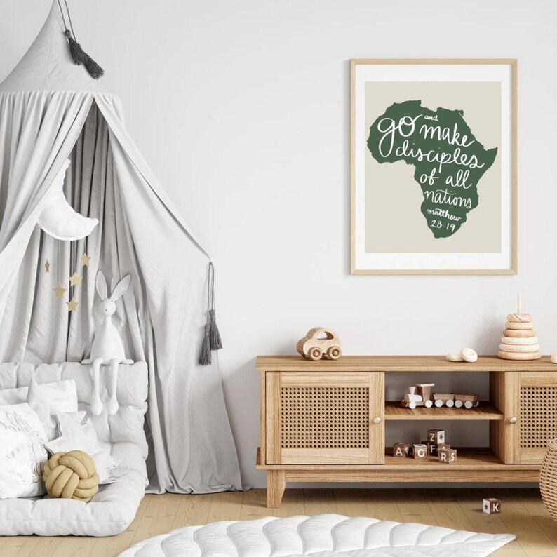 Go Make Disciples of All Nations - Africa Map Bible Verse Printable ...