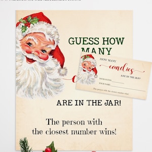 Christmas Guess How Many Candies Are in the Jar Game Santa Xmas Family ...