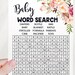 Pink Flowers Baby Word Search Game Baby Shower Game Pink Floral Boho ...