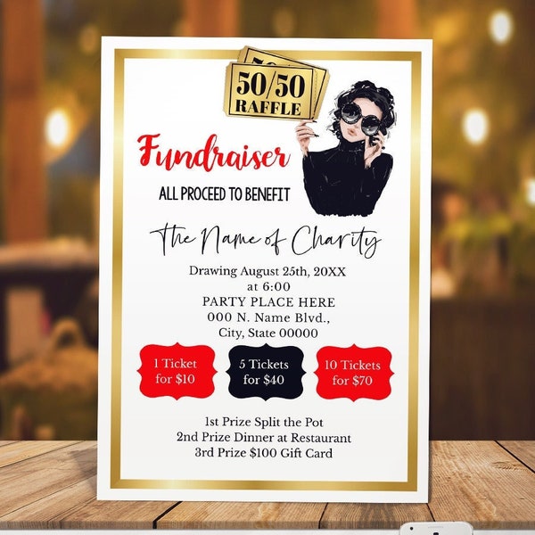 50/50 Raffle Sign - Etsy