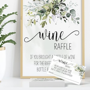 Wine Raffle Tickets and Sign Bridal Shower Stock the Bar Editable ...