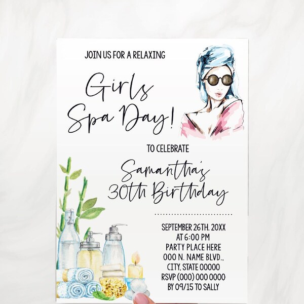Spa Day Invitation - Etsy