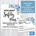 How Many Safety Pins Game Baby Shower Game Blue Flowers - Etsy