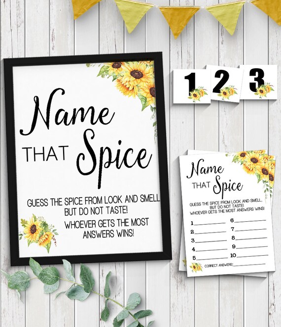 Guess the Spice Game Bridal Shower Activity Name the Spice | Etsy