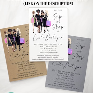 Sip and Shop Invitation Lets Shop & Have Drinks New Boutique Opening ...