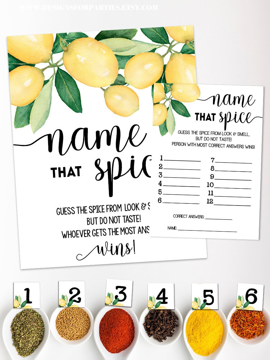 Guess The Spice Game Bridal Shower Activity editable game Name | Etsy
