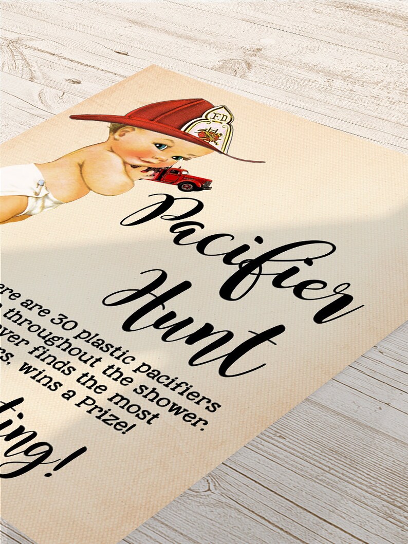 Fireman Pacifier Hunt Baby Shower Game Find the Pacifiers - Etsy