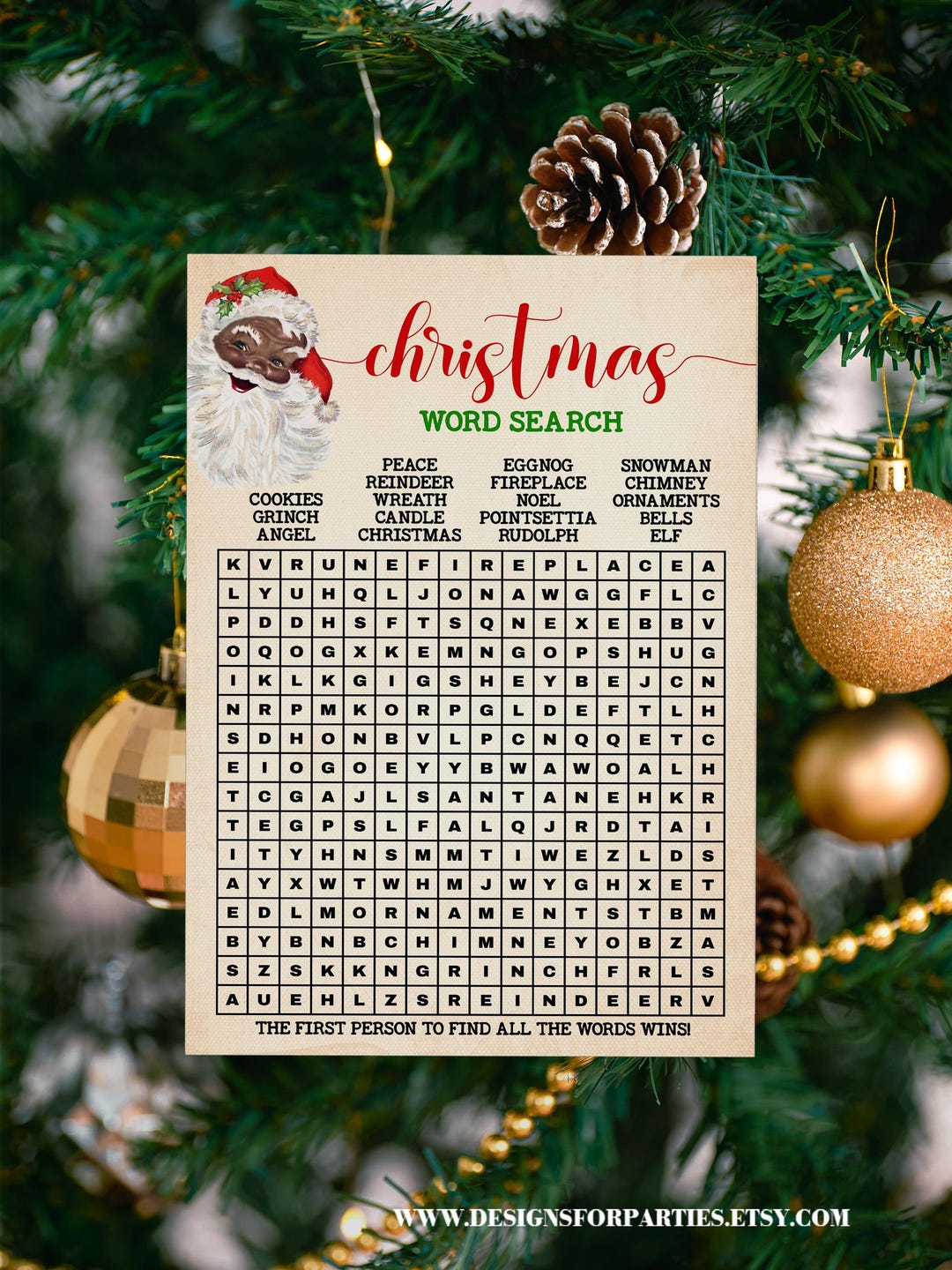 Christmas Word Search Game Santa Xmas Family Office Christmas Party ...