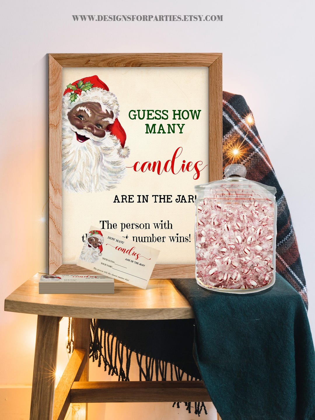 Christmas Guess How Many Candies Are in the Jar Game AA Santa Xmas ...