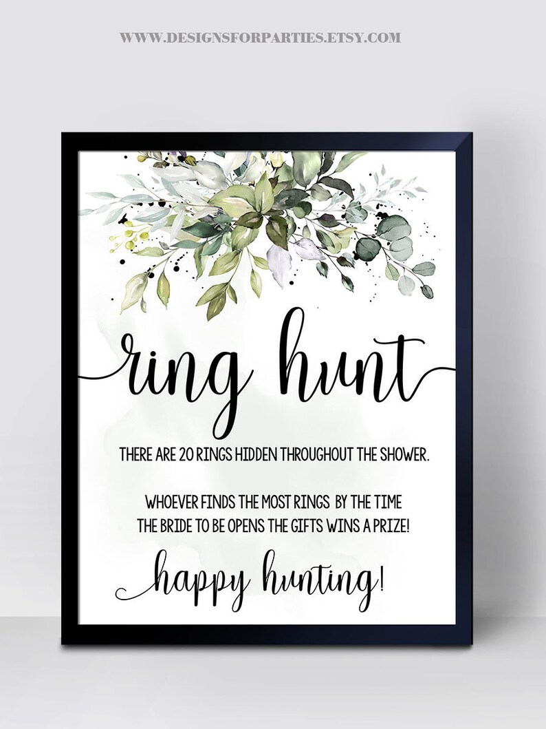 Ring Hunt Bridal Shower Game Find the Rings Greenery - Etsy