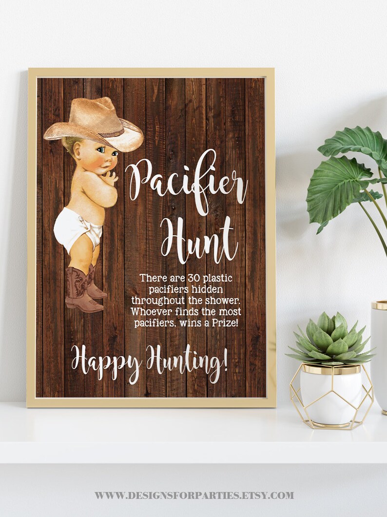 Cowboy Pacifier Hunt Baby Shower Game Find the Pacifiers Boy | Etsy