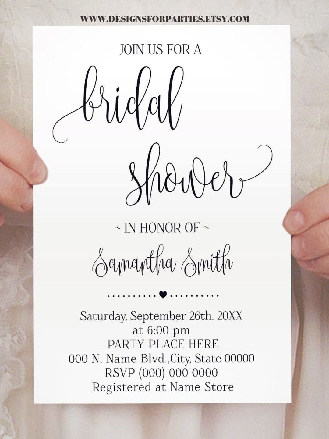 Modern Bridal Shower Invitation Minimalist Simple Bridal Wedding Shower ...