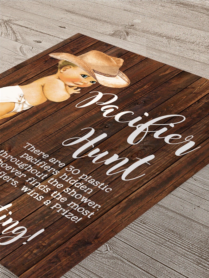 Cowboy Pacifier Hunt Baby Shower Game Find the Pacifiers Boy | Etsy