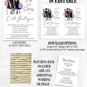 Sip and Shop Invitation Lets Shop & Have Drinks New Boutique Opening ...