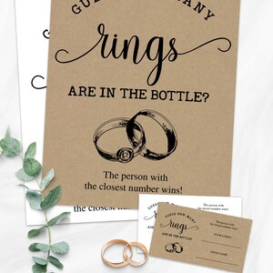 Guess How Many Rings Game Bridal Shower Game Rustic Country Chic White ...