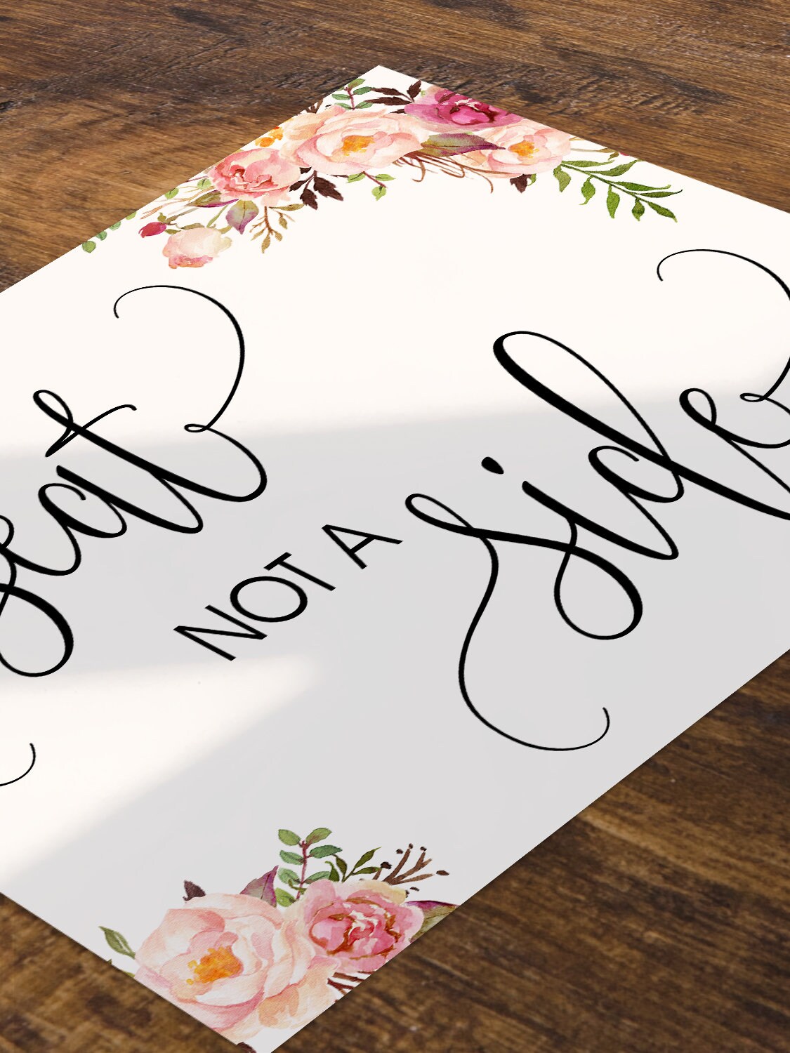 Pick a Seat Not a Side Sign Pink Flowers Bridal Shower Wedding | Etsy