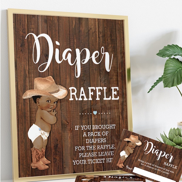 Cowboy Diaper Raffle Tickets - Etsy
