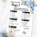 Blue Flowers What is in Your Purse Baby Shower Game Blue - Etsy