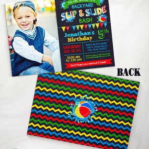 Slip & Slide Summer Backyard Bash Invitation Water Bash Chalkboard ...