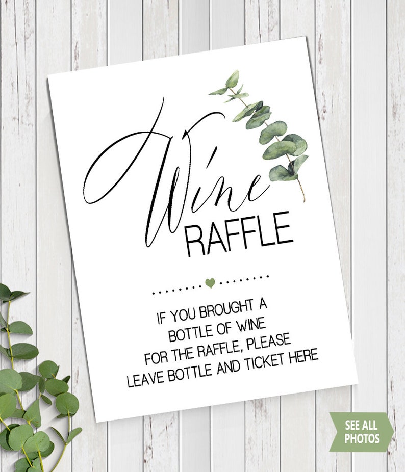 Wine Raffle Tickets & Sign Bridal Shower Stock the Bar - Etsy