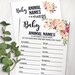 Pink Flowers Guess Baby Animals Name Baby Shower Game Pink - Etsy