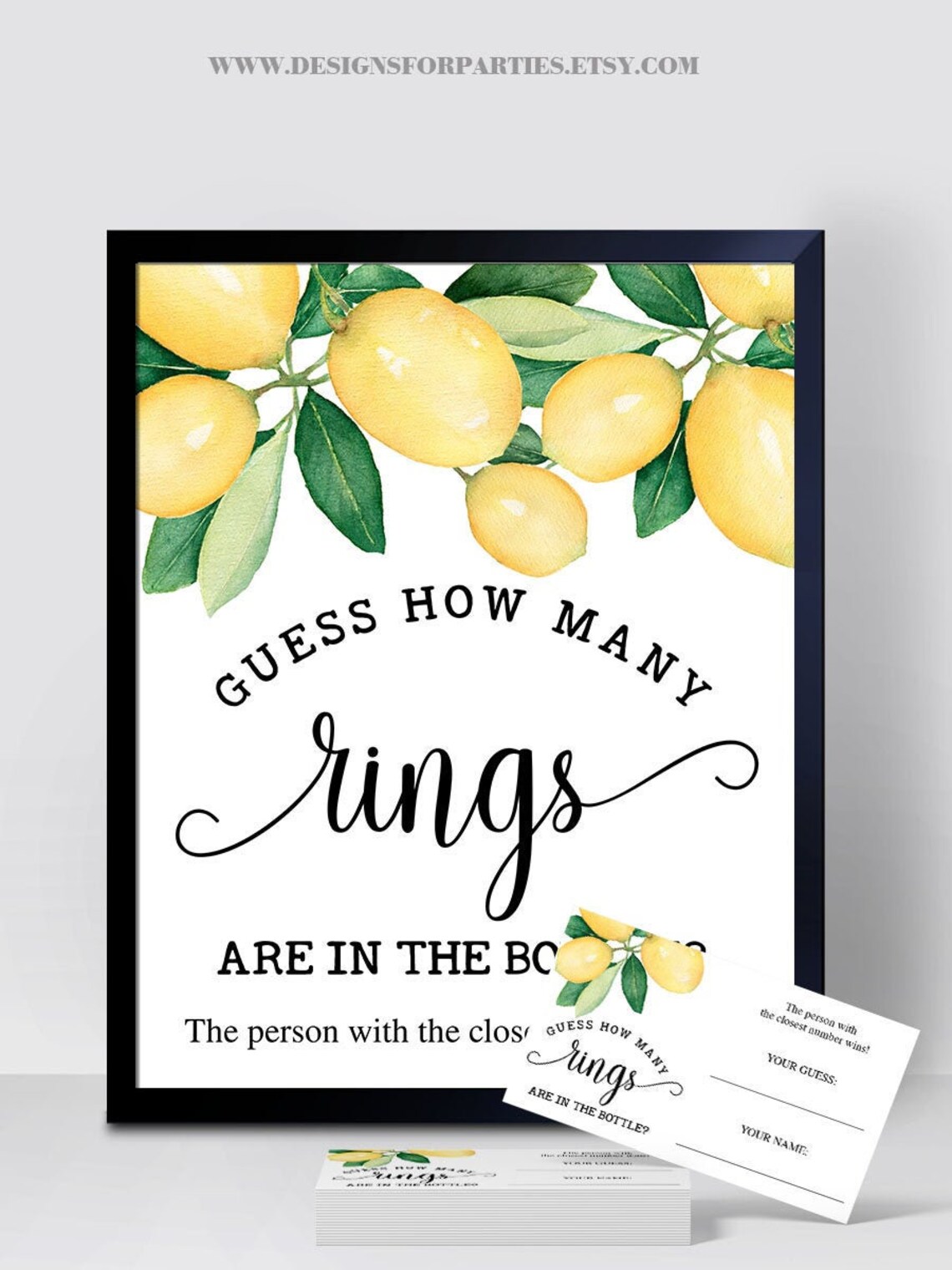 Guess How Many Rings Game Bridal Shower Guessing Game How Many | Etsy