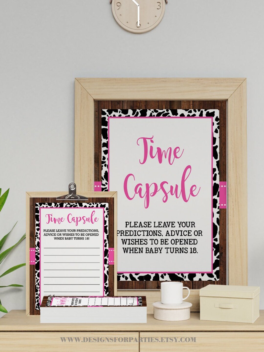 Cowgirl Time Capsule Baby Shower Game, Leave a Note for Baby Game ...