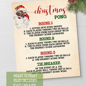 Christmas Pong Game Adult Drink Christmas Pong Game African American ...