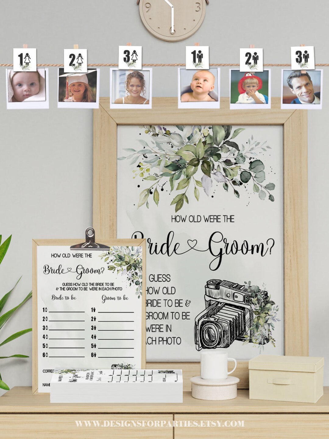 How Old Were They Game Guess Their Age Bridal Shower Activity Game ...