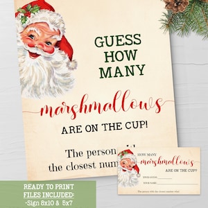 Christmas Guess How Many Marshmallows Are in the Cup Game Santa Xmas ...