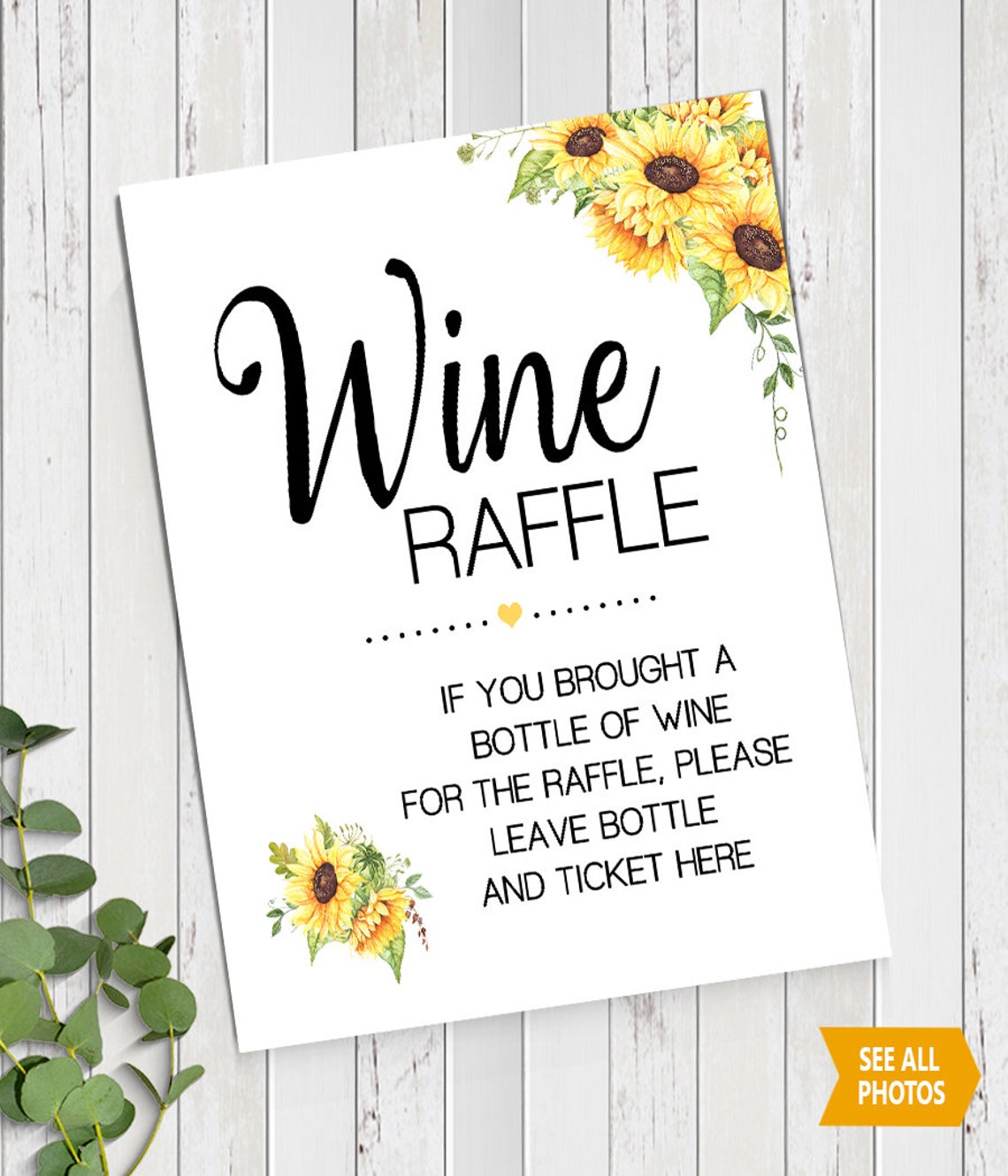 Wine Raffle Tickets & Sign Bridal Shower Stock the Bar | Etsy