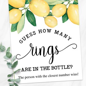 Guess How Many Rings Game Bridal Shower Guessing Game How Many Rings ...