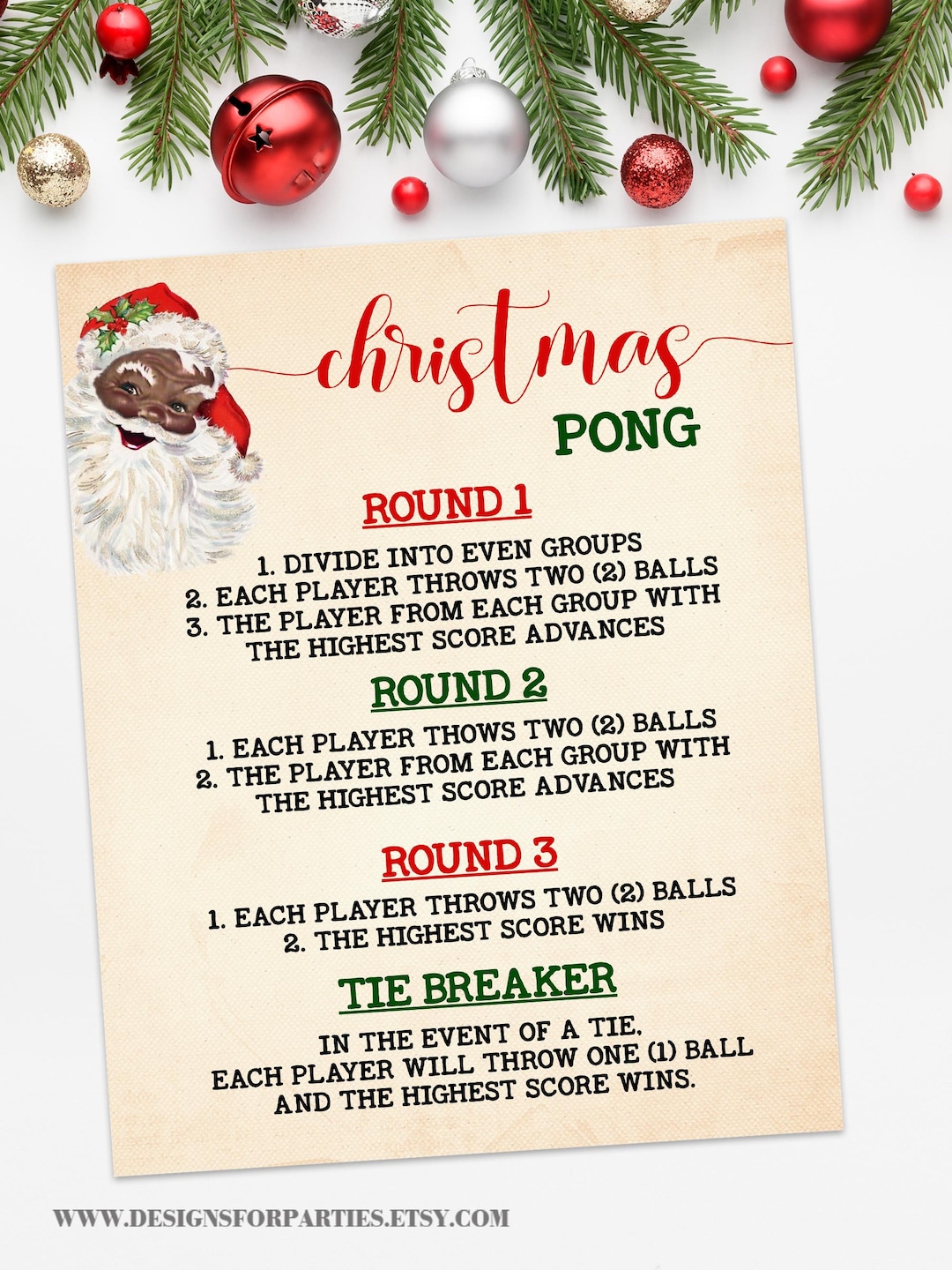 Christmas Pong Game Adult Drink Christmas Pong Game African American ...