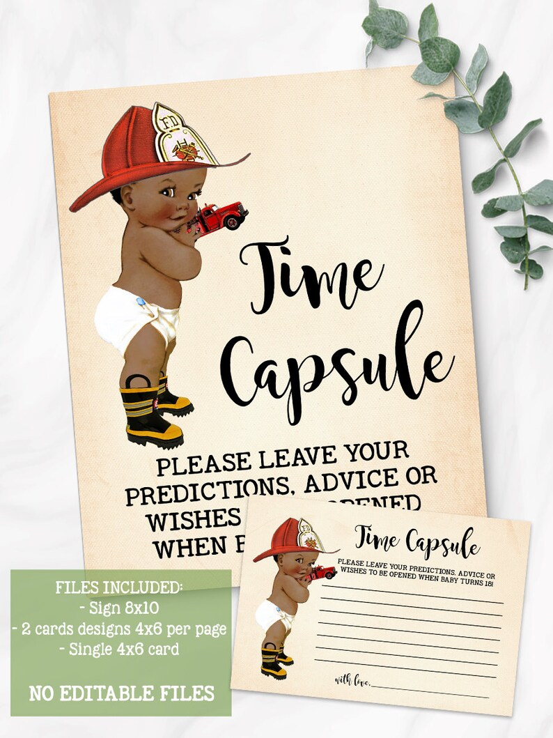Fireman Time Capsule Baby Shower Game Leave a Note for Baby - Etsy
