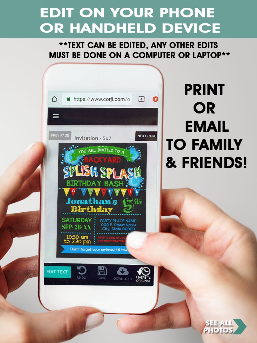 Splish Splash Summer Backyard Bash Invitation Water Bash - Etsy