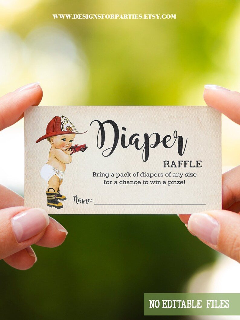 Fireman Diaper Raffle Tickets & Sign Baby Shower Firetruck - Etsy