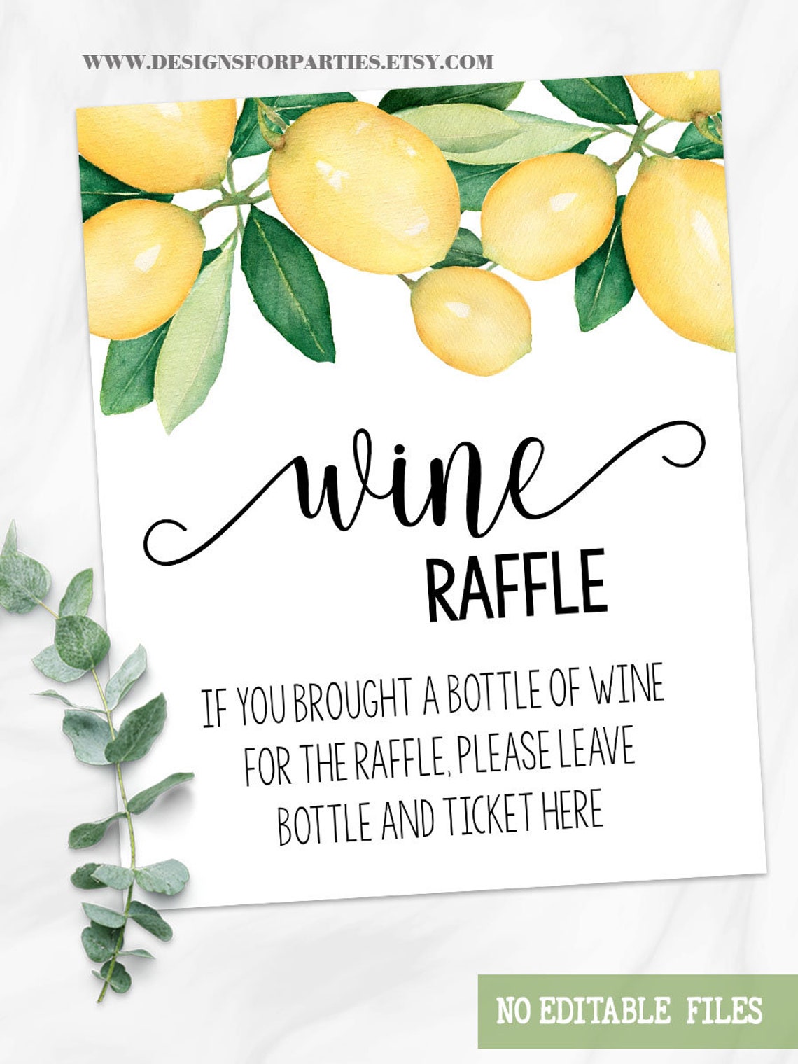 Wine Raffle Tickets & Sign Bridal Shower Stock the Bar Lemon - Etsy