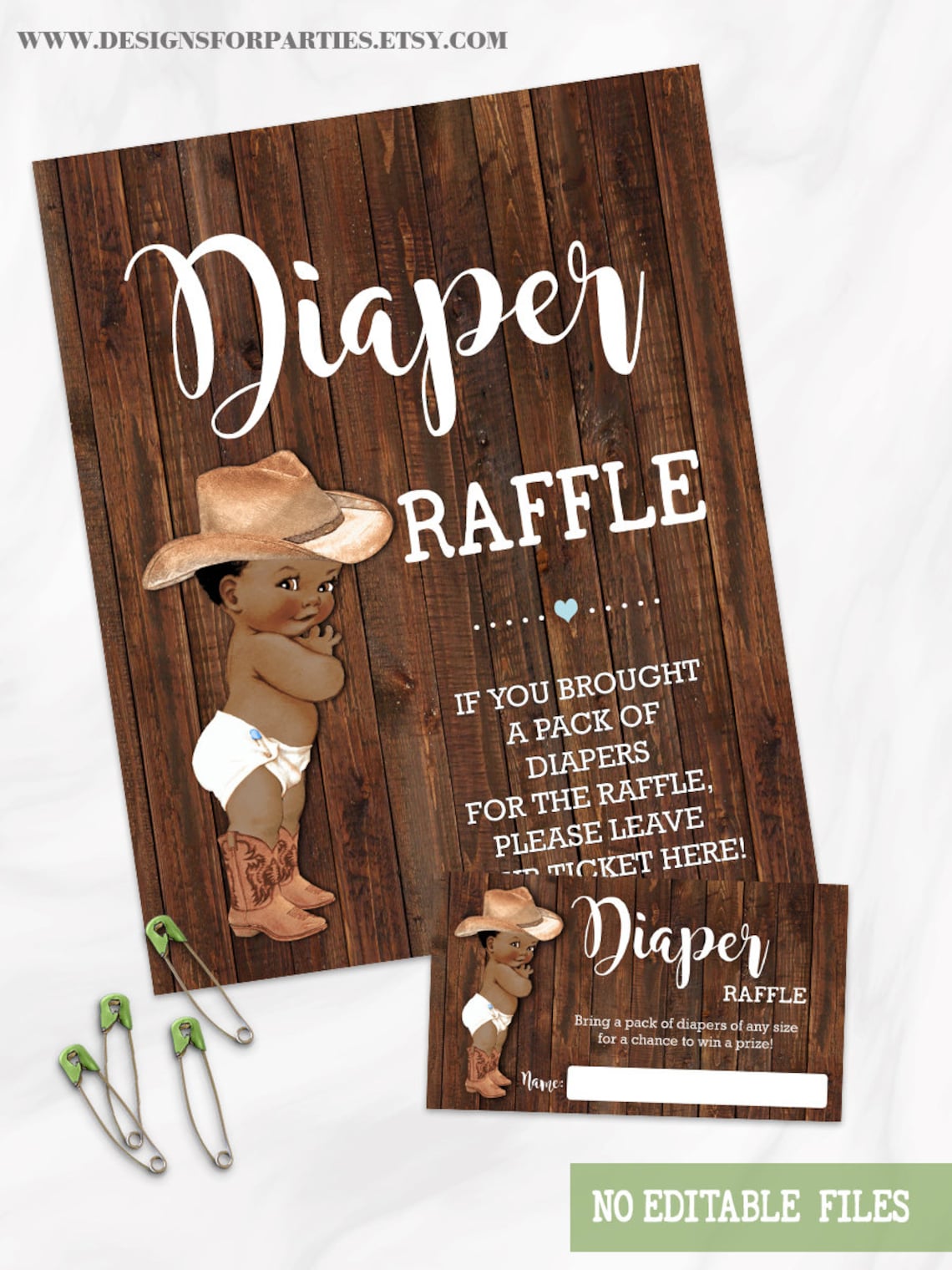Cowboy Diaper Raffle Ticket & Sign Baby Shower Bring Diapers - Etsy